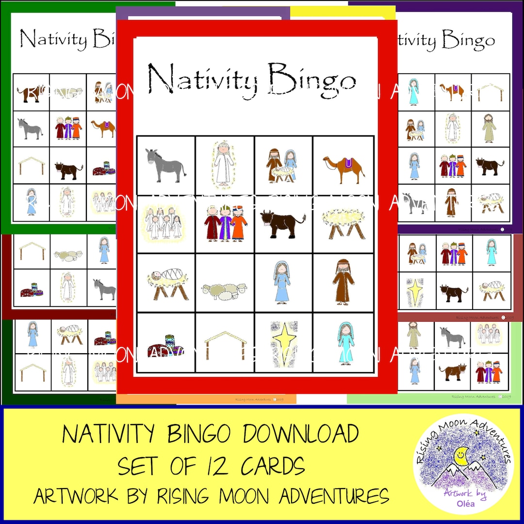Christmas Nativity Bingo Game Set of 12 - Etsy