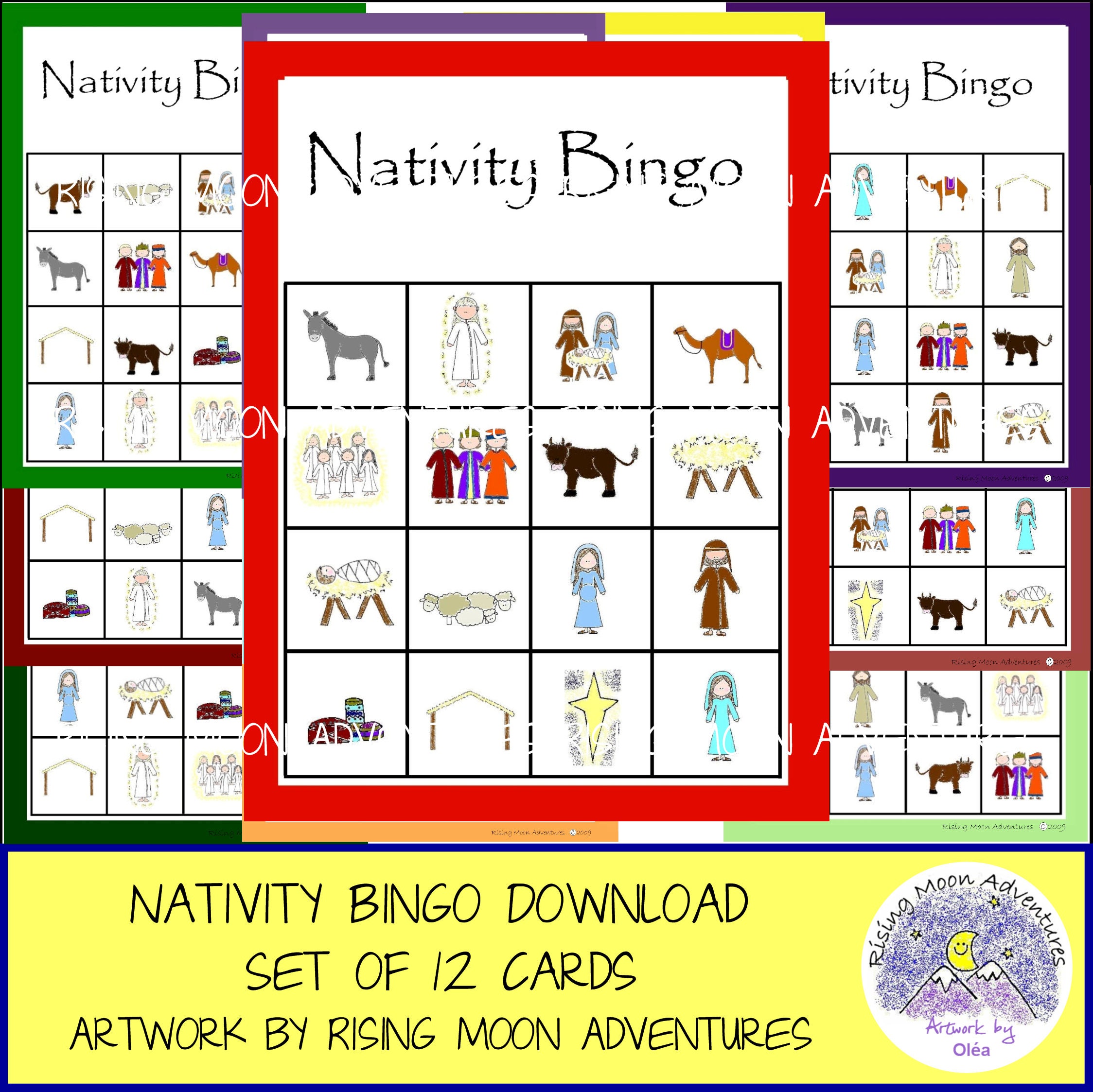 Christmas Nativity Bingo Game Set of 12 - Etsy