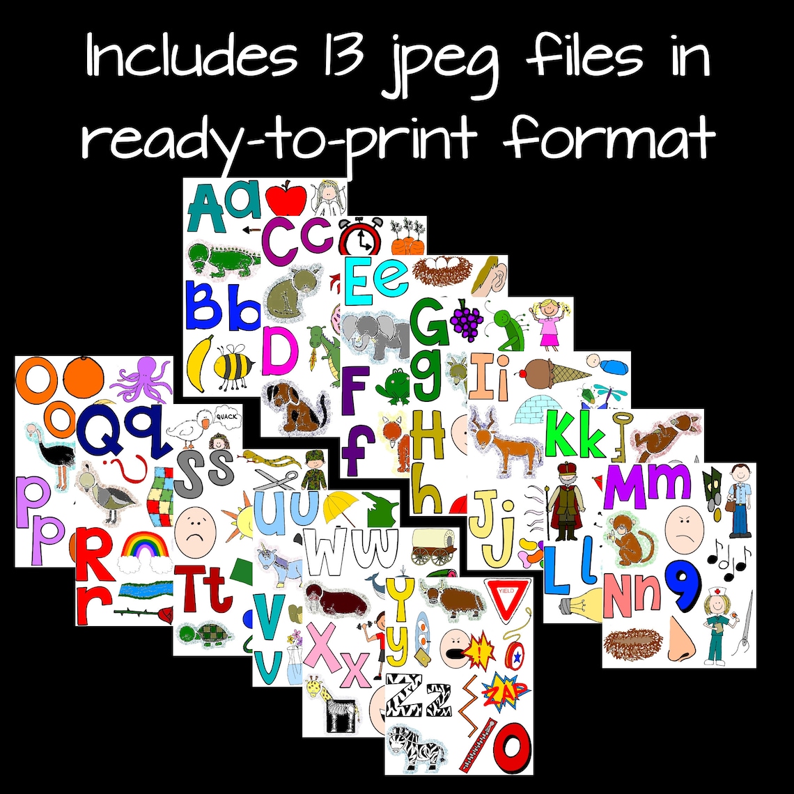 Abcs Alphabet Learning Set Download | Etsy