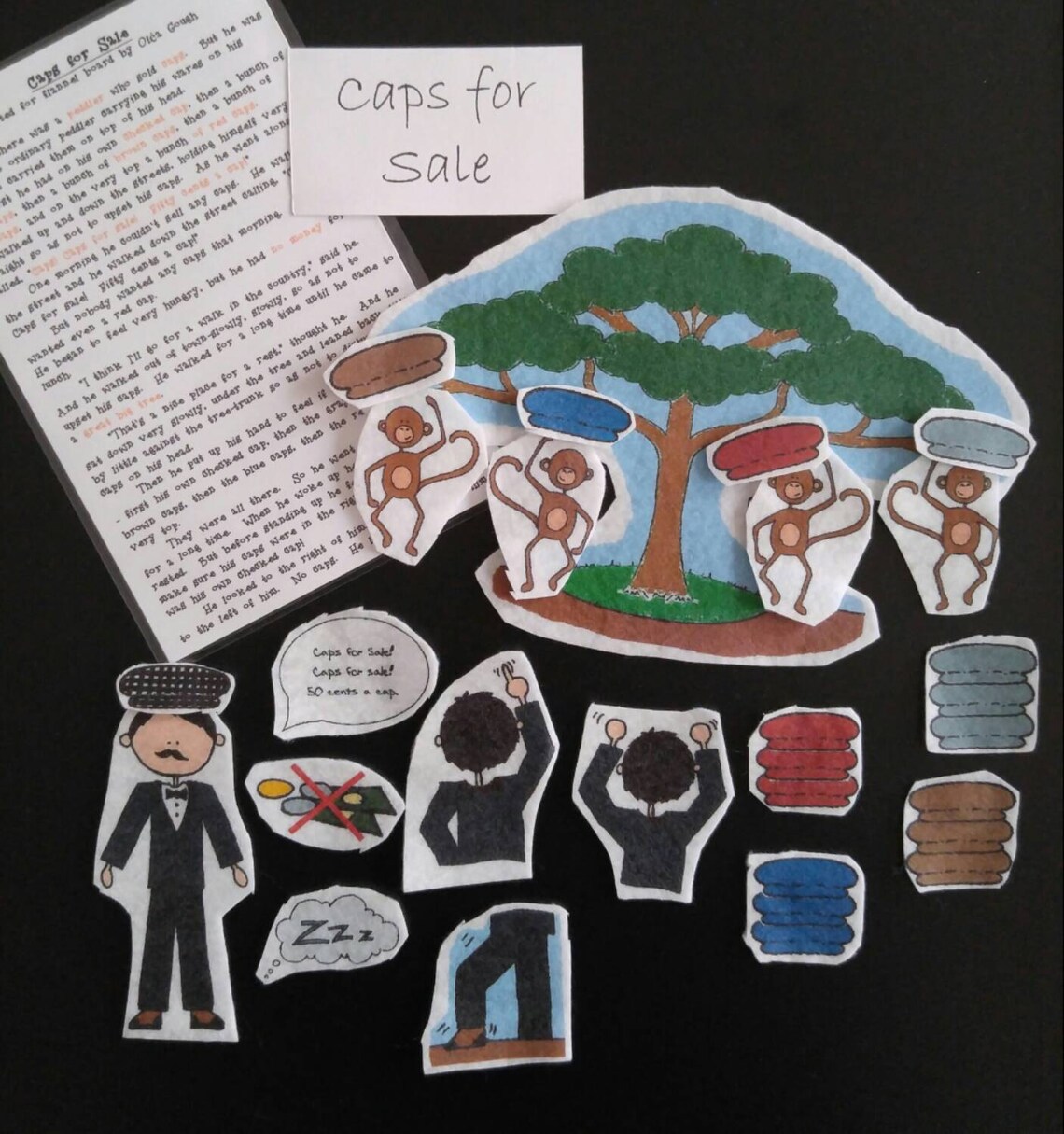 Caps for Sale Cutouts With Laminated Story Card Available in - Etsy