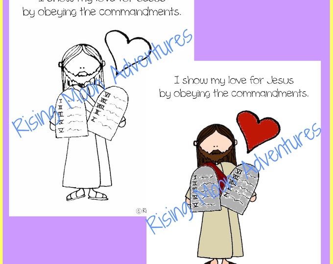 Obey the Commandments Coloring Page and Colored Display Page Download ...