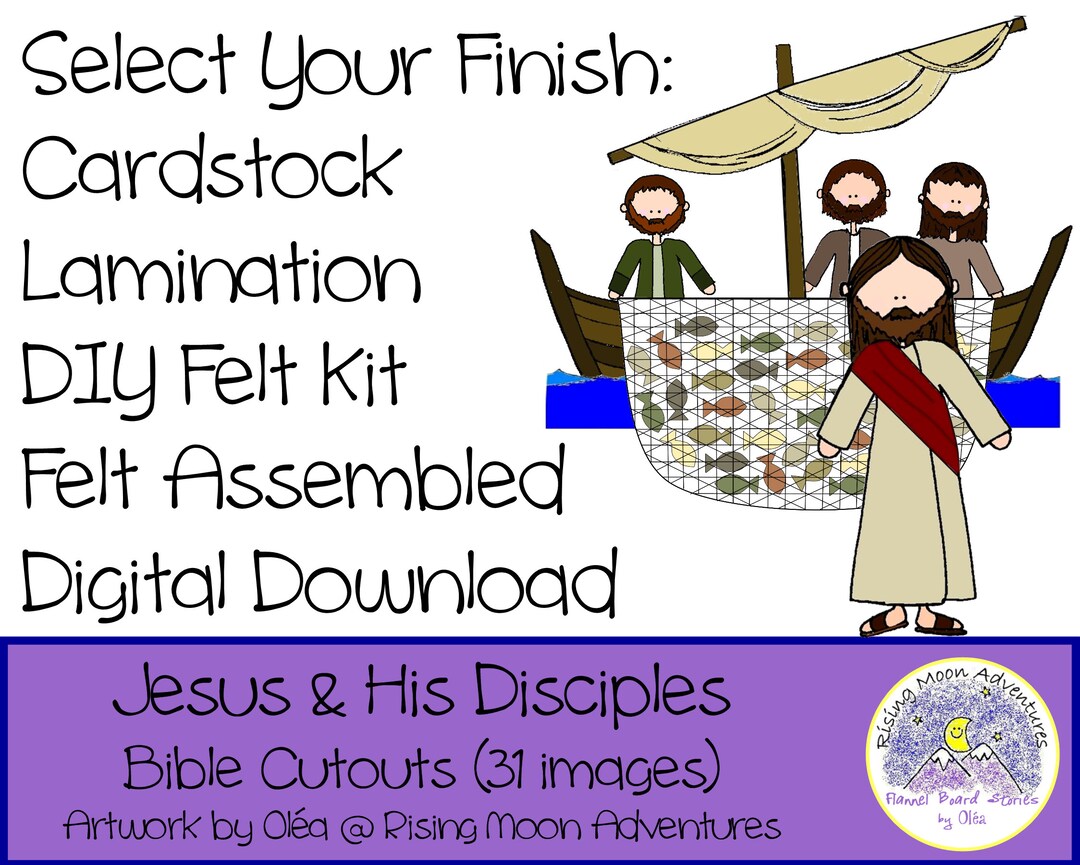 Jesus and His Disciples Cutouts With Laminated Story Card Available in ...