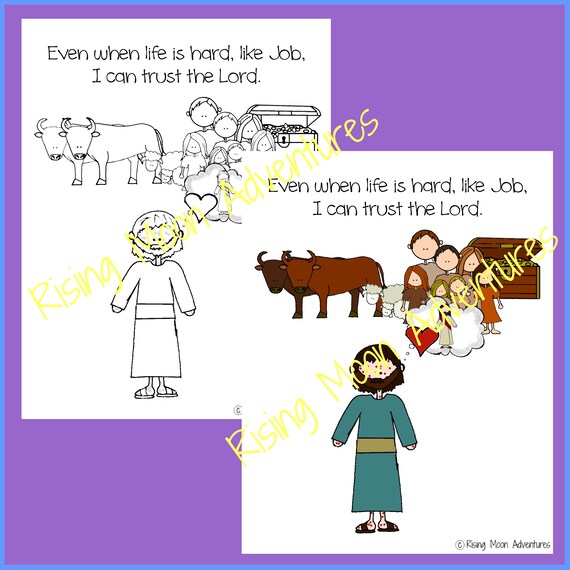 Job Coloring Page and Colored Display Page Download - Etsy
