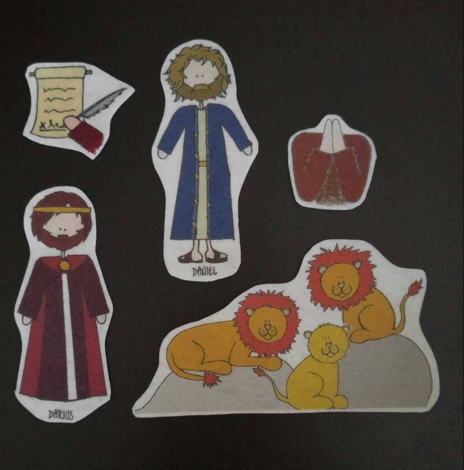 Daniel and the Lion's Den Cutouts With Laminated Story | Etsy UK