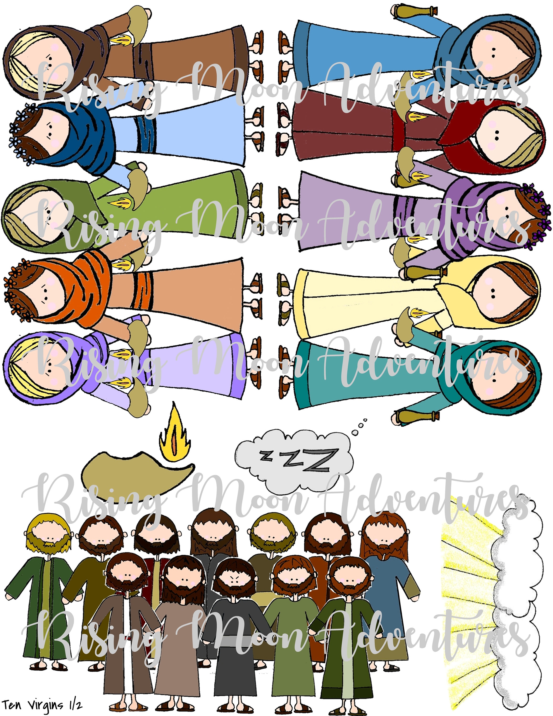 Jesus Taught the Parable of the Ten Virgins Cutouts Download With ...