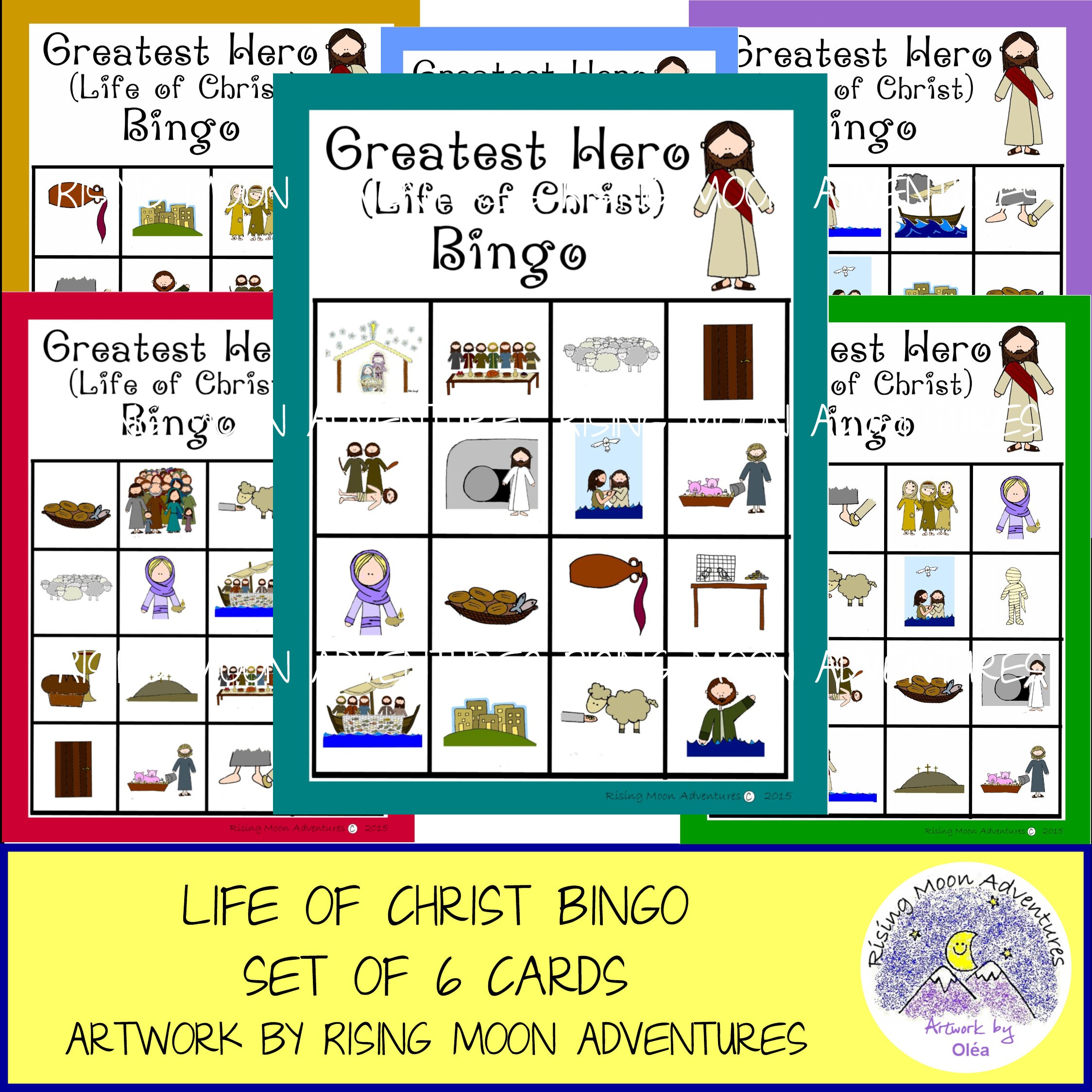 Life of Christ (greatest Hero) Bingo Game Set of 6 - Etsy