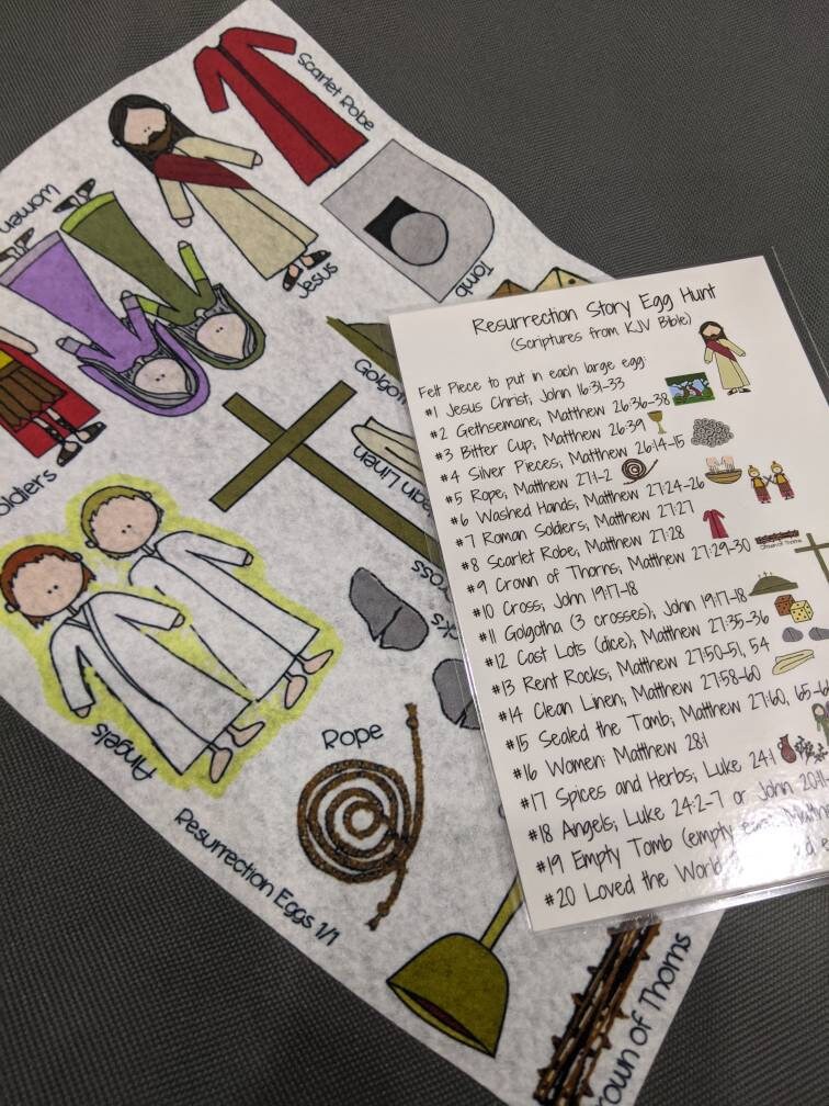 Resurrection Eggs Flannel Board Pieces to Tell the Easter Story Egg ...