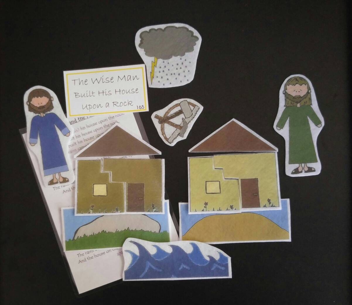 The Wise Man Built His House Upon a Rock Flannel Board Story - Etsy
