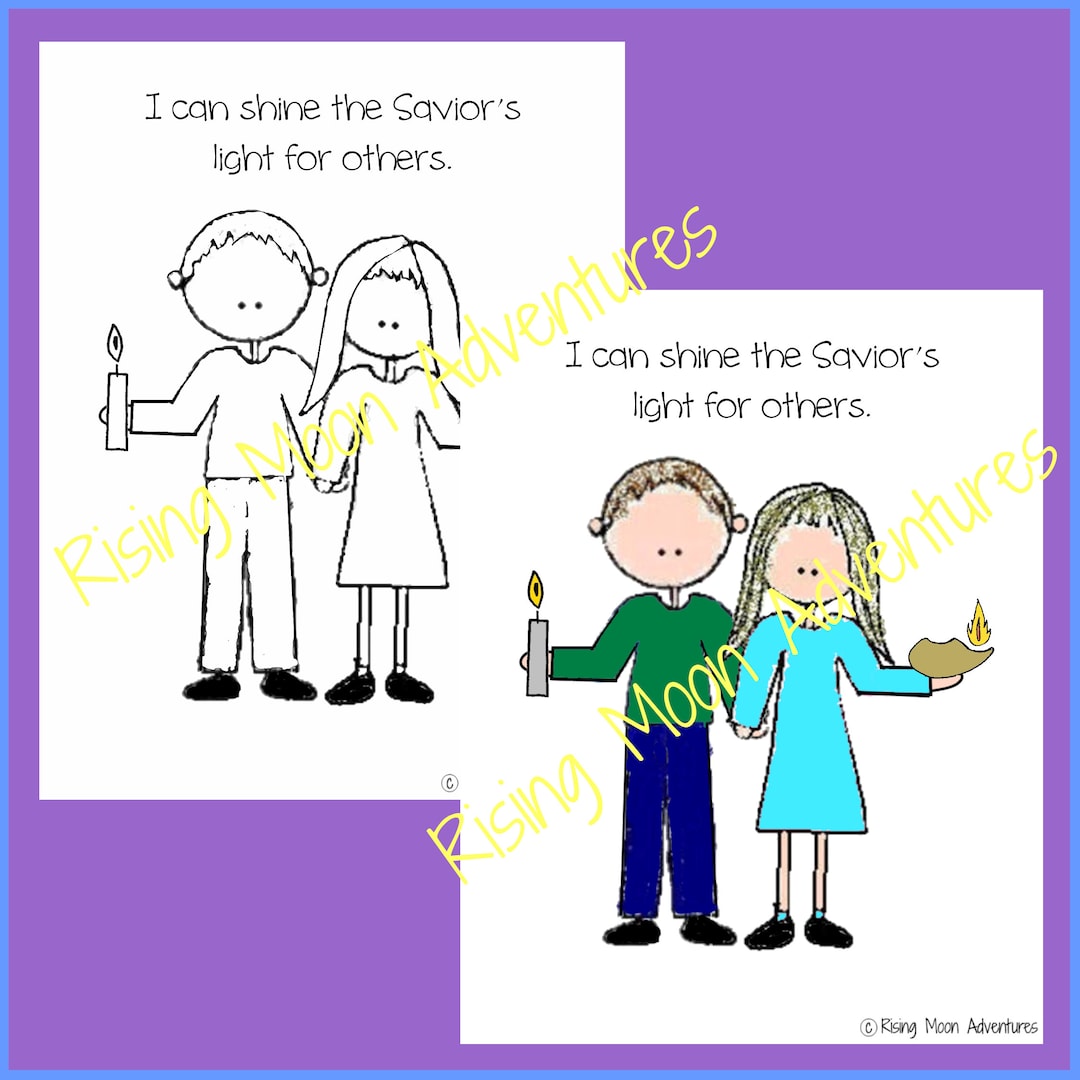 I Can Shine the Savior's Light Coloring Page and Colored Display Page ...