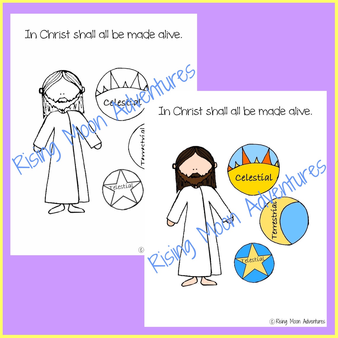Resurrection Coloring Page and Colored Display Page Download - Etsy