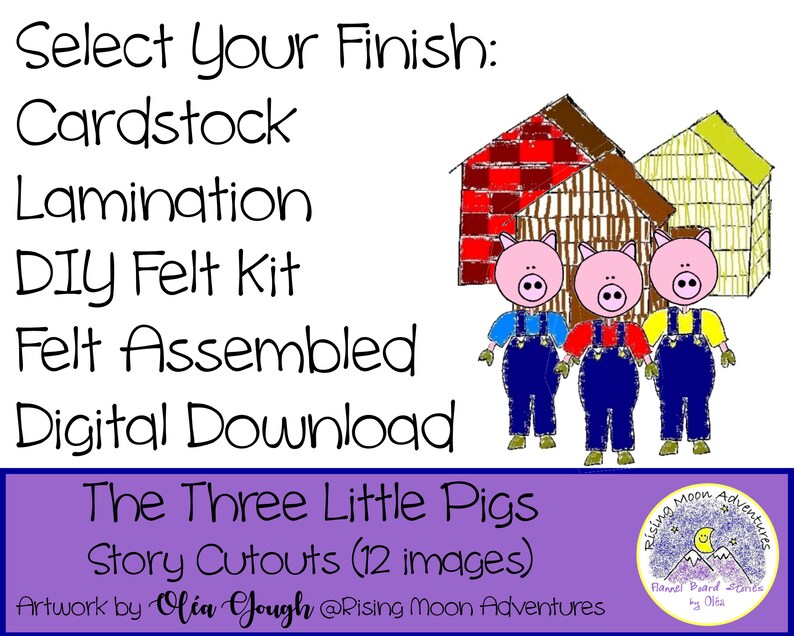 Three Little Pigs Cutouts: A Lesson in Working Hard With Story - Etsy
