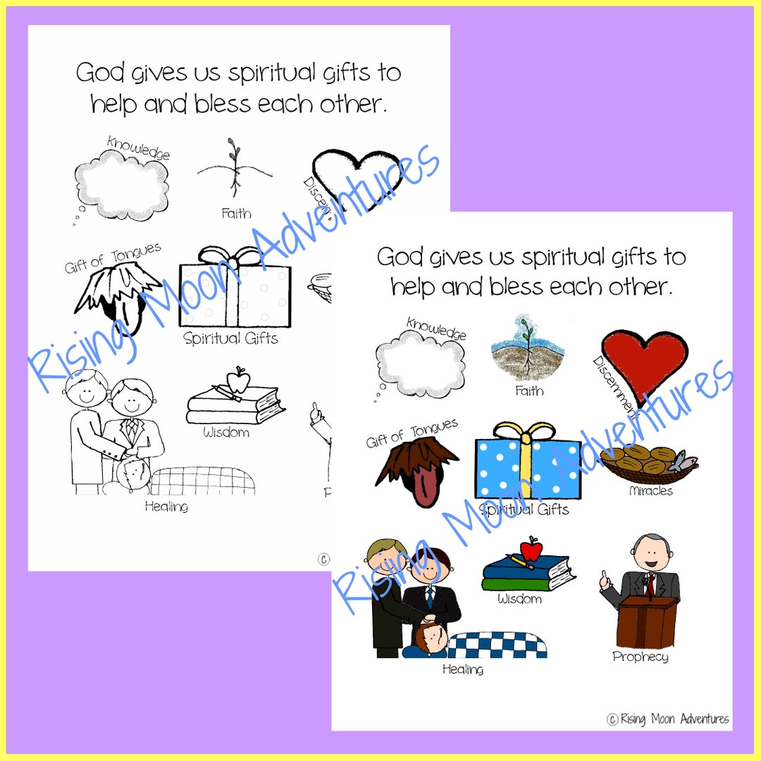 Gifts of the Spirit Coloring Page and Colored Display Page Download - Etsy