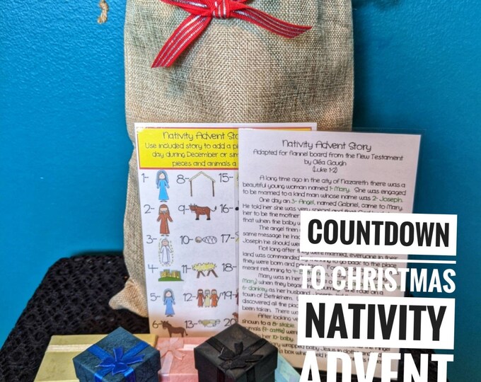 Countdown to Christmas Nativity Advent Calendar With Story Card Felt ...