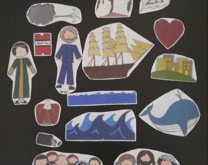 Jonah and the Whale Flannel Board Stories Bible Felt Set With Story ...
