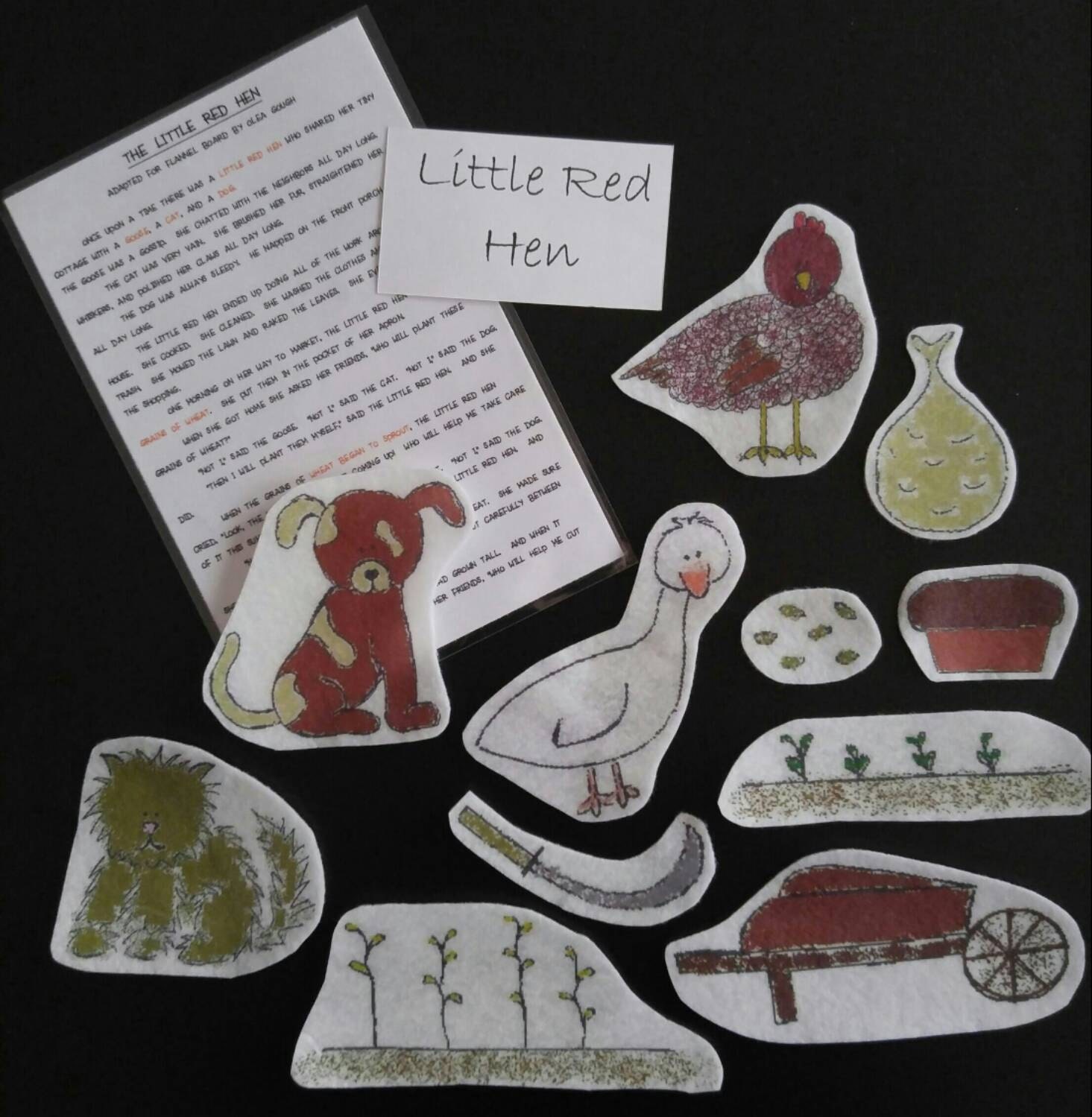 Little Red Hen Flannel Board Stories Felt Set With Story Card - Etsy