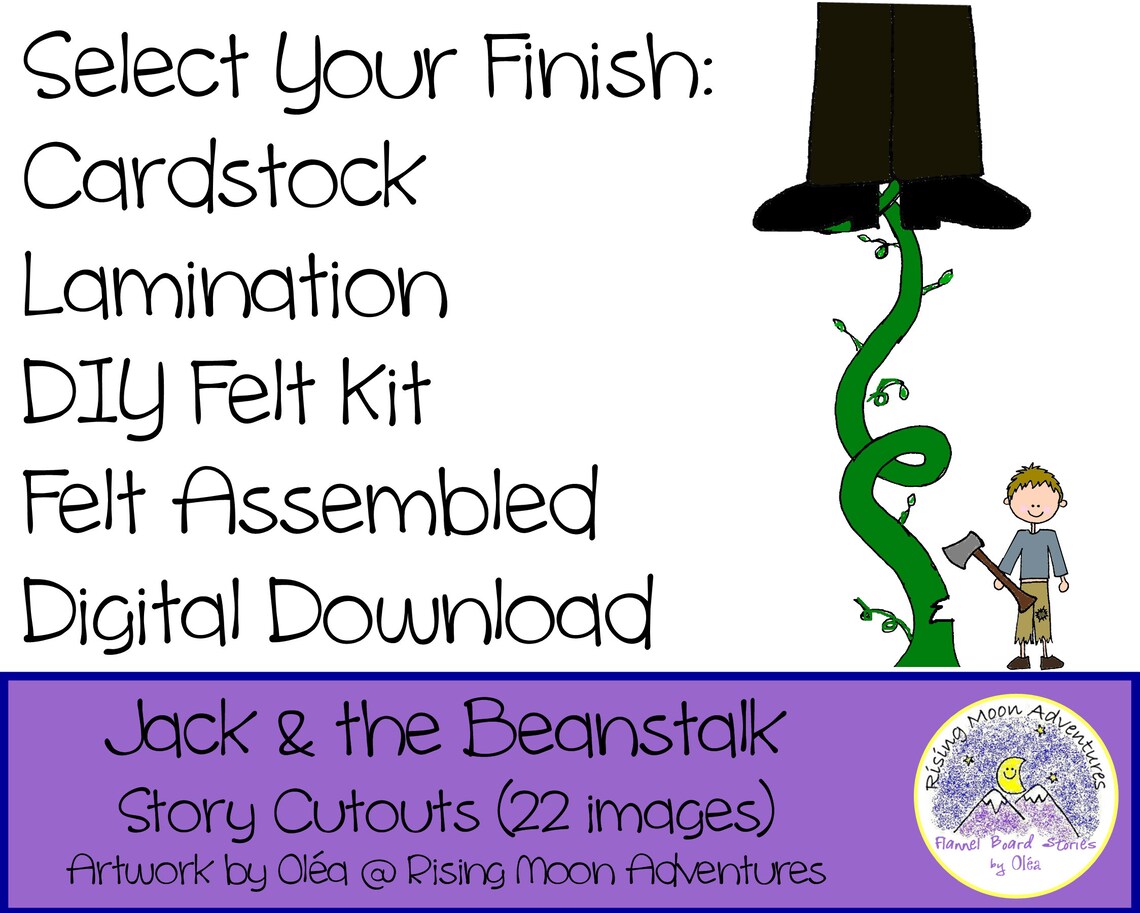 Jack and the Beanstalk Cutouts With Laminated Story Card in - Etsy