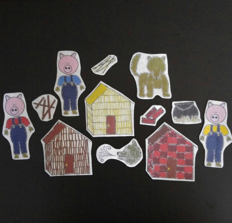 Three Little Pigs Cutouts: A Lesson in Working Hard With Story - Etsy