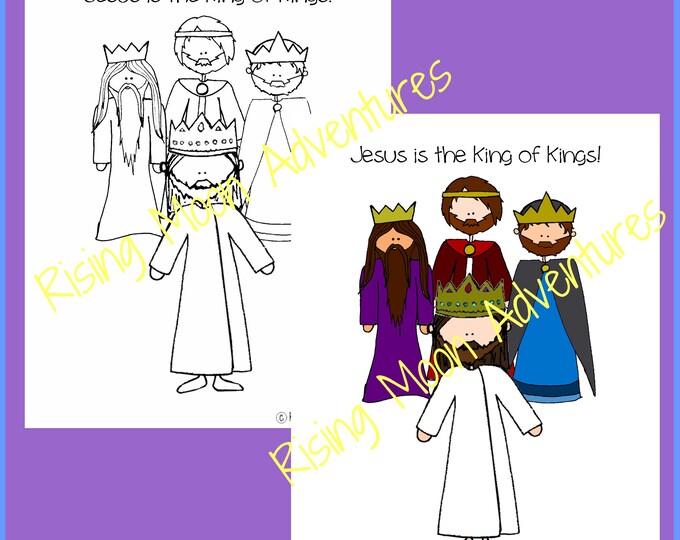 King of Kings Coloring Page and Colored Display Page Download - Etsy