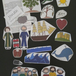 Jonah and the Whale Flannel Board Stories Bible Felt Set With Story ...