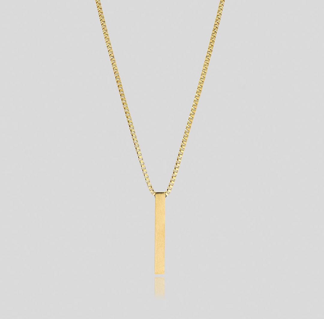 Gold Bar Men's Pendant Necklace, Men's Waterproof Jewelry, Men's ...