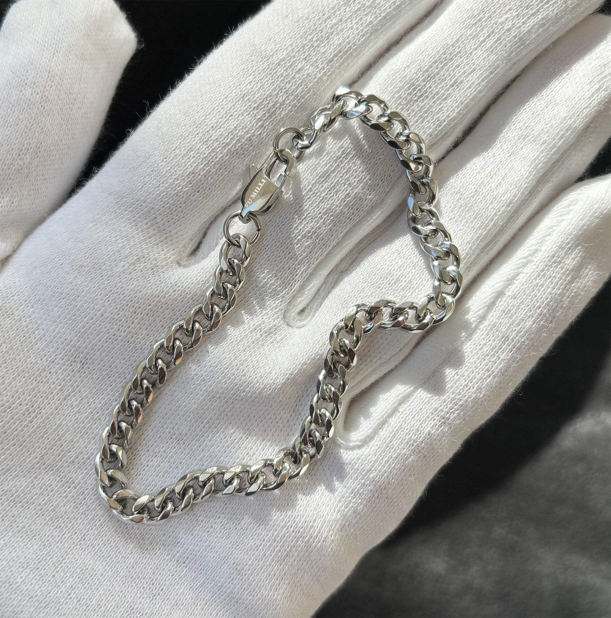 Silver Thin 3mm or 5mm Curb Chain Bracelet, Silver Minimal Chain ...