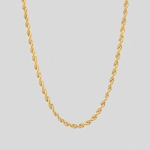 Gold 5mm Rope Chain Necklace, Men's Waterproof Jewelry, Men's Gold ...