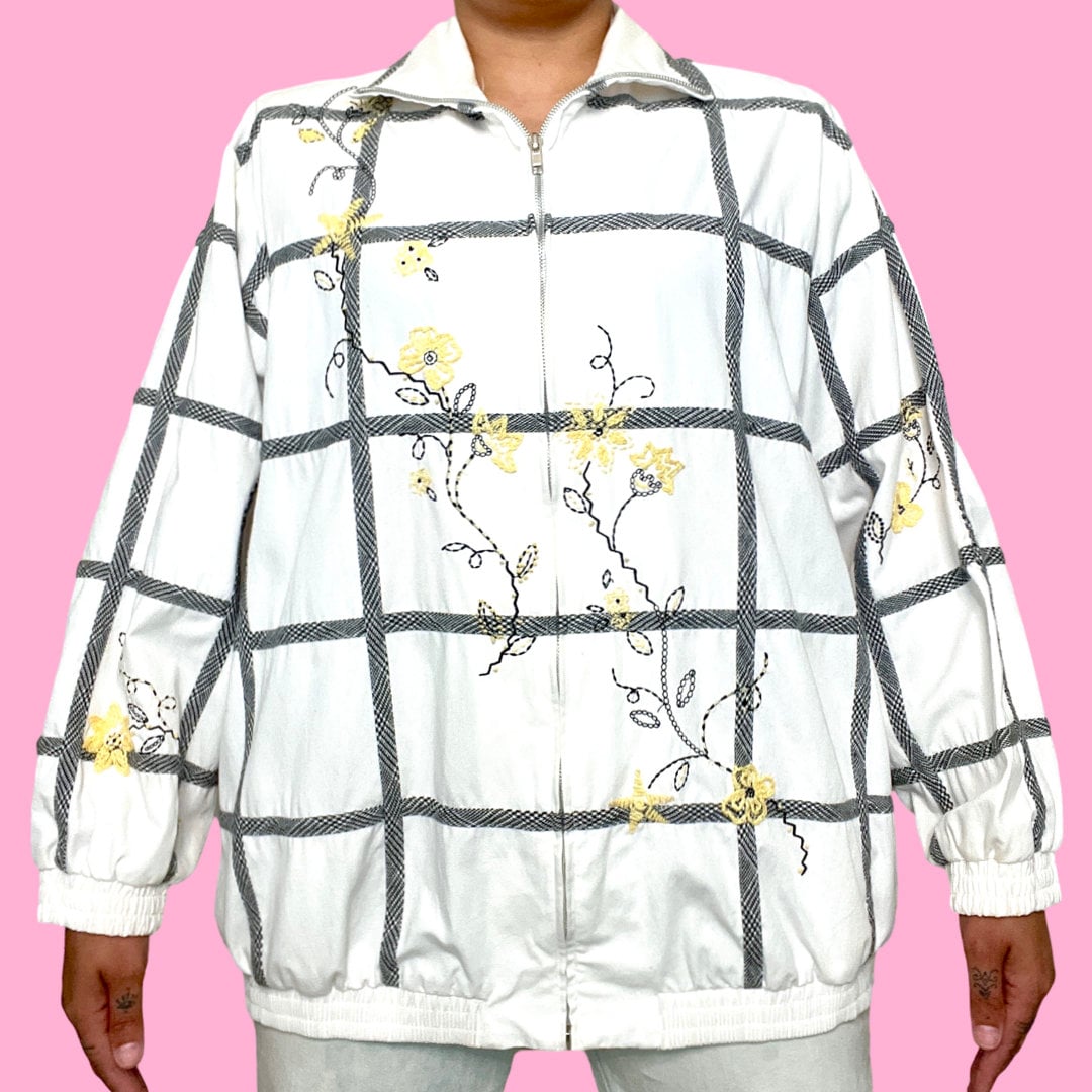 Koret Francisca White Floral Jacket - Etsy