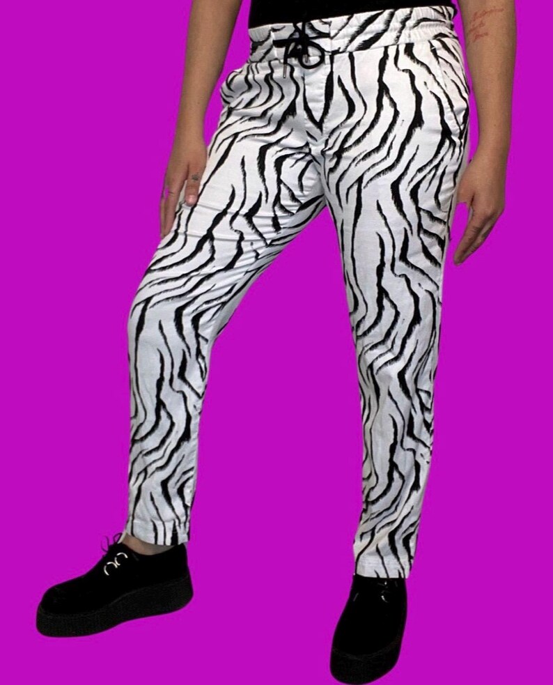 Black and White Zebra Pants - Etsy