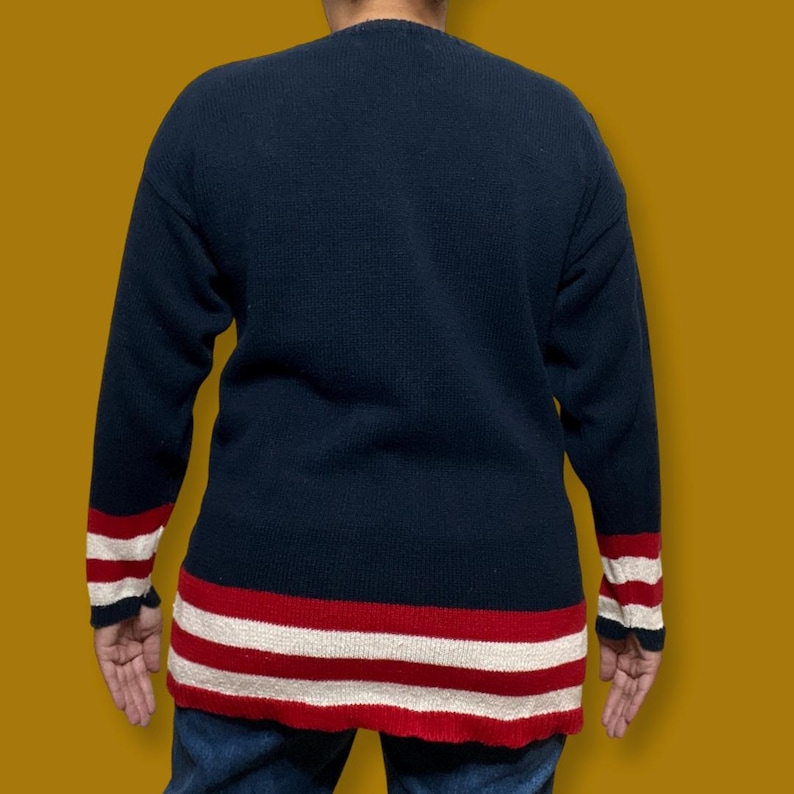 Carolina Colours Red, White, and Blue Sweater - Etsy