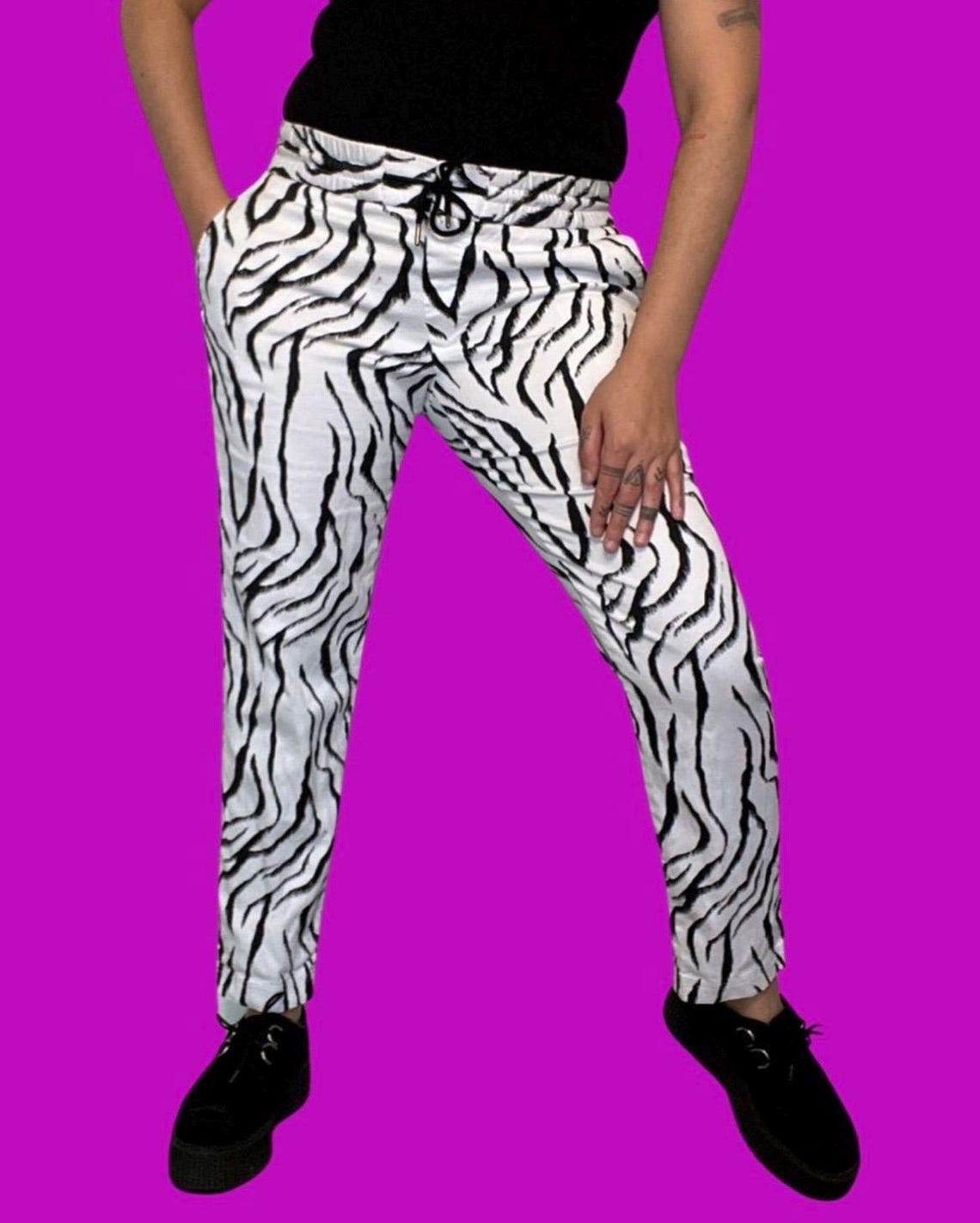 Black and White Zebra Pants - Etsy