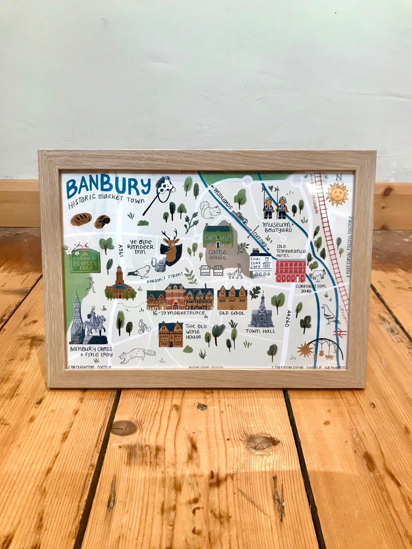 A4 Banbury Map Print Oxfordshire Cotswolds Historical UK Art - Etsy UK