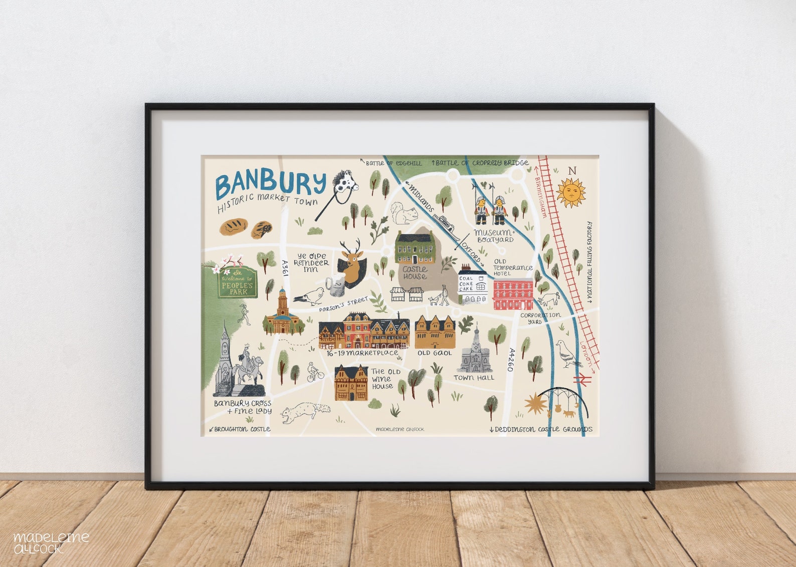 A4 Banbury Map Print Oxfordshire Cotswolds Historical UK Art - Etsy UK