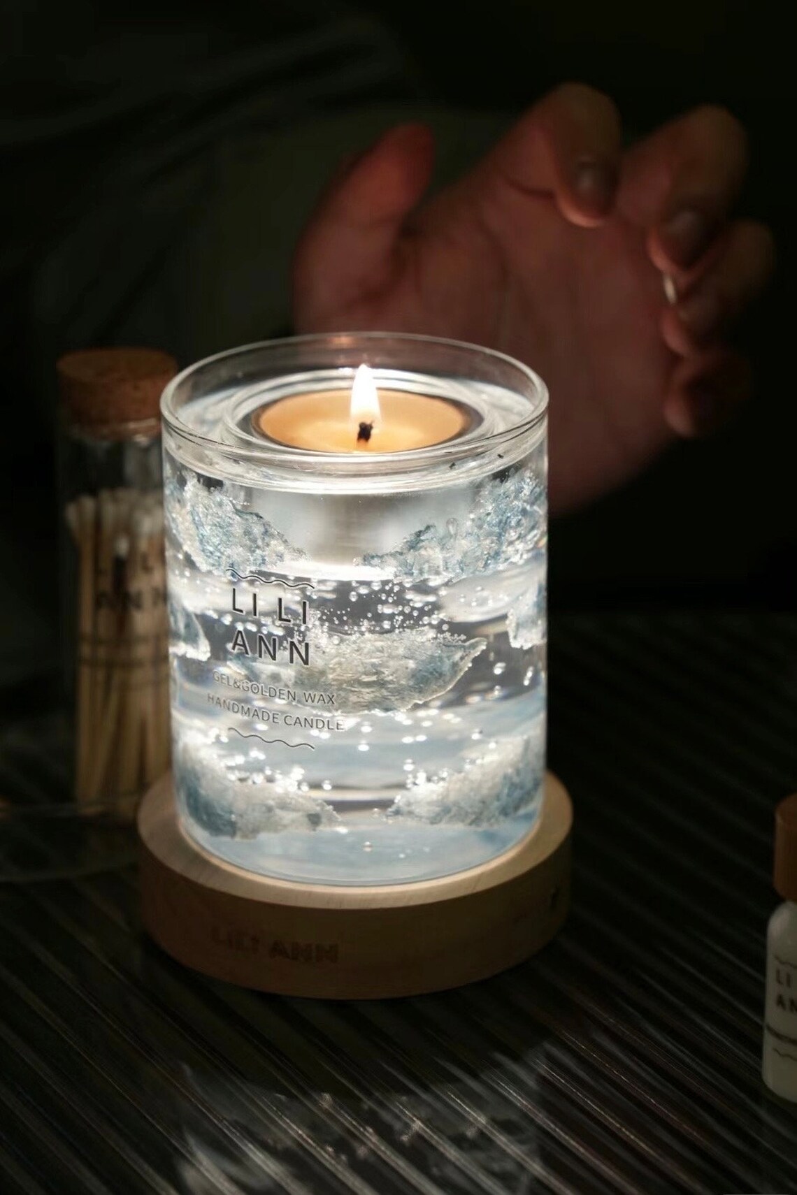 Wandering Clouds Handmade Natural Materials Crystal Wax Candle Cup With Charging Holder, Refill ...