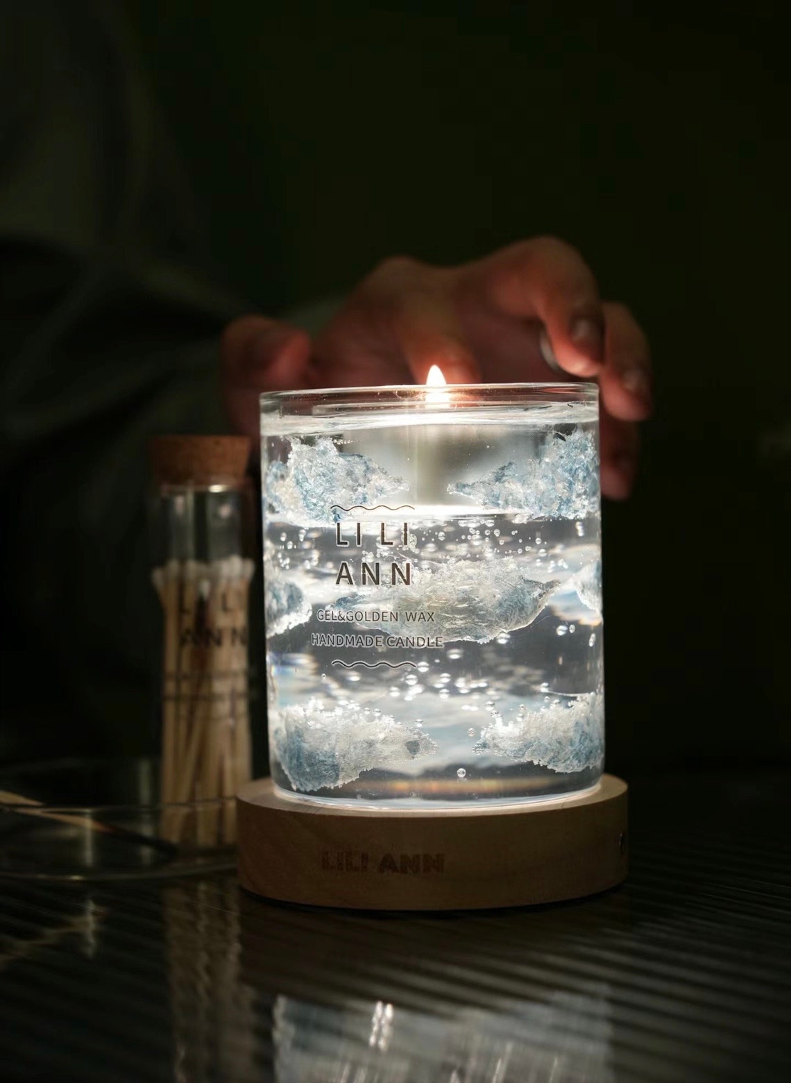 Wandering Clouds Handmade Natural Materials Crystal Wax Candle Cup With Charging Holder, Refill ...