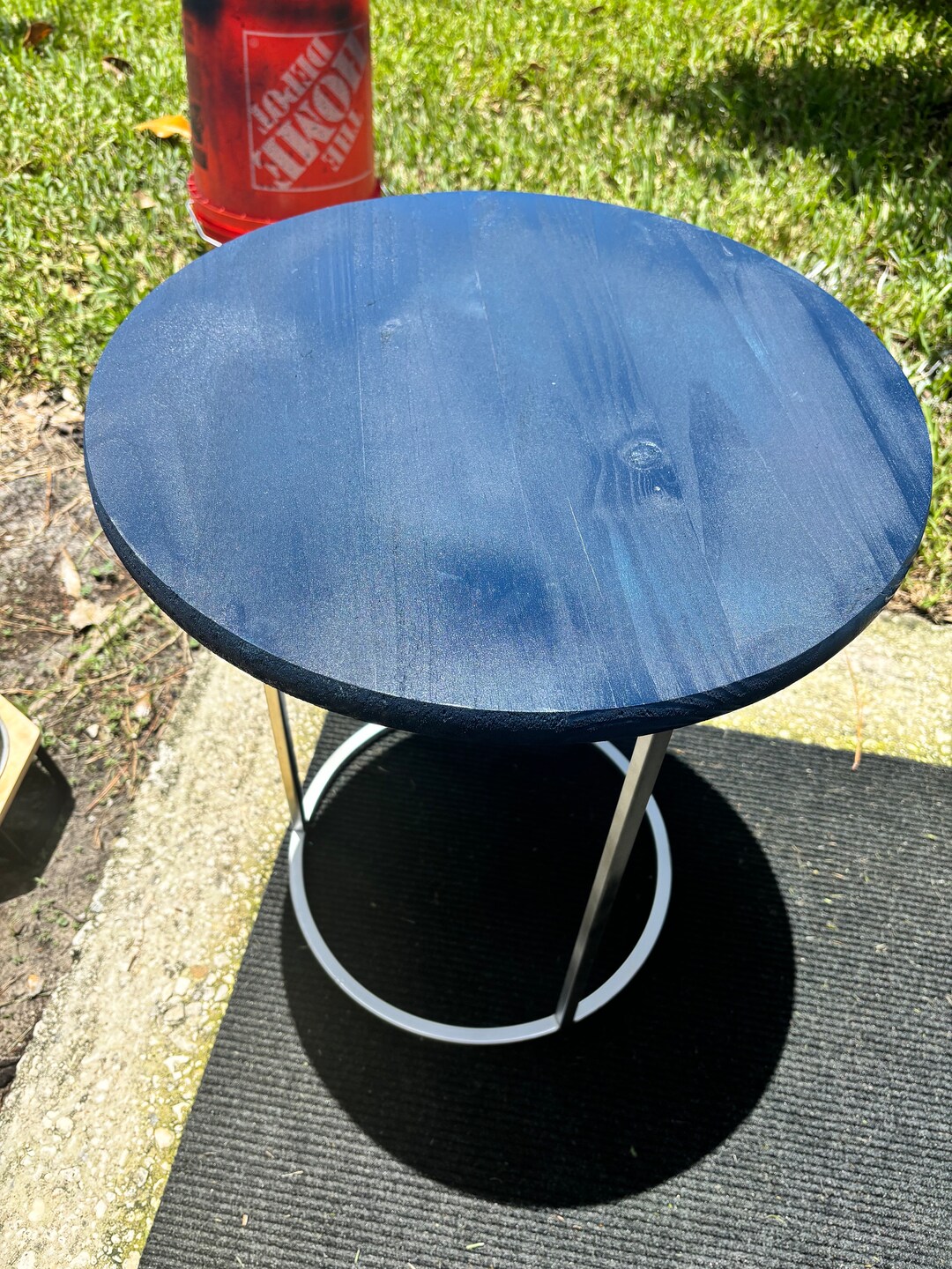 Beautiful Royal Blue Wood End Table - Etsy