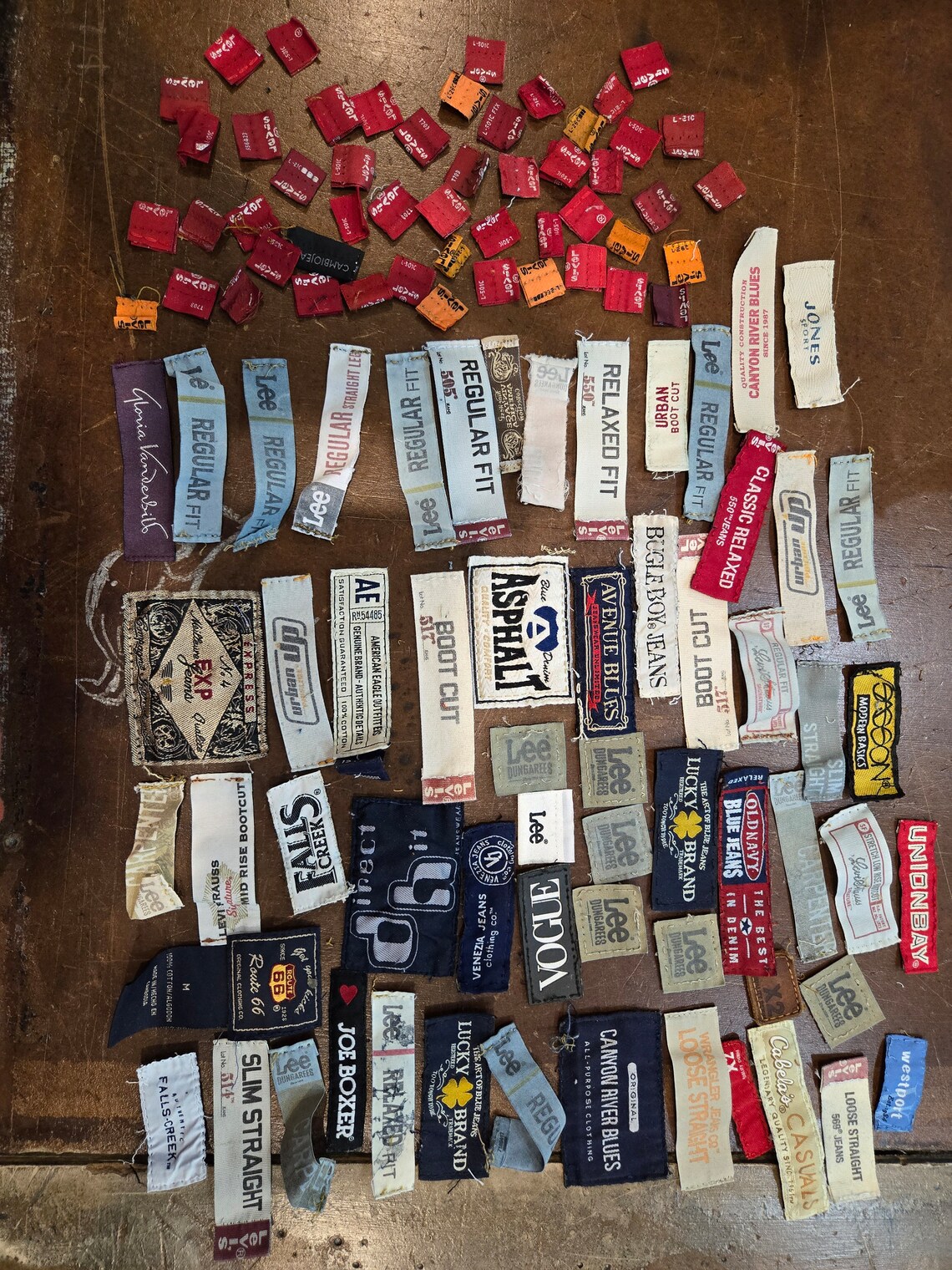 Large 300 Lot Denim Brand Labels Removed From Jeans Craft Supplies DIY ...