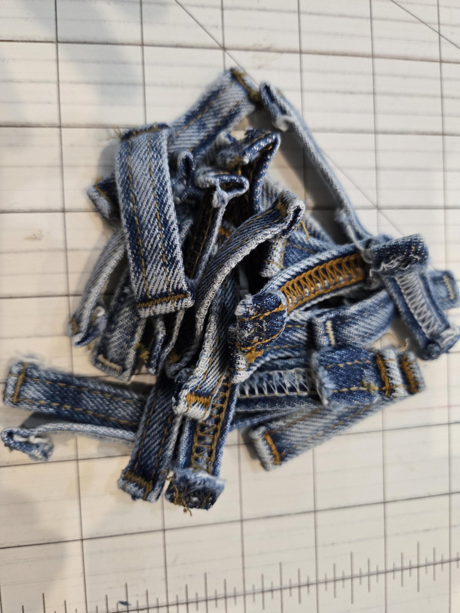 Lot 25 Belt Loops for Crafting From Recycled Denim Blue Jeans Upcycled ...