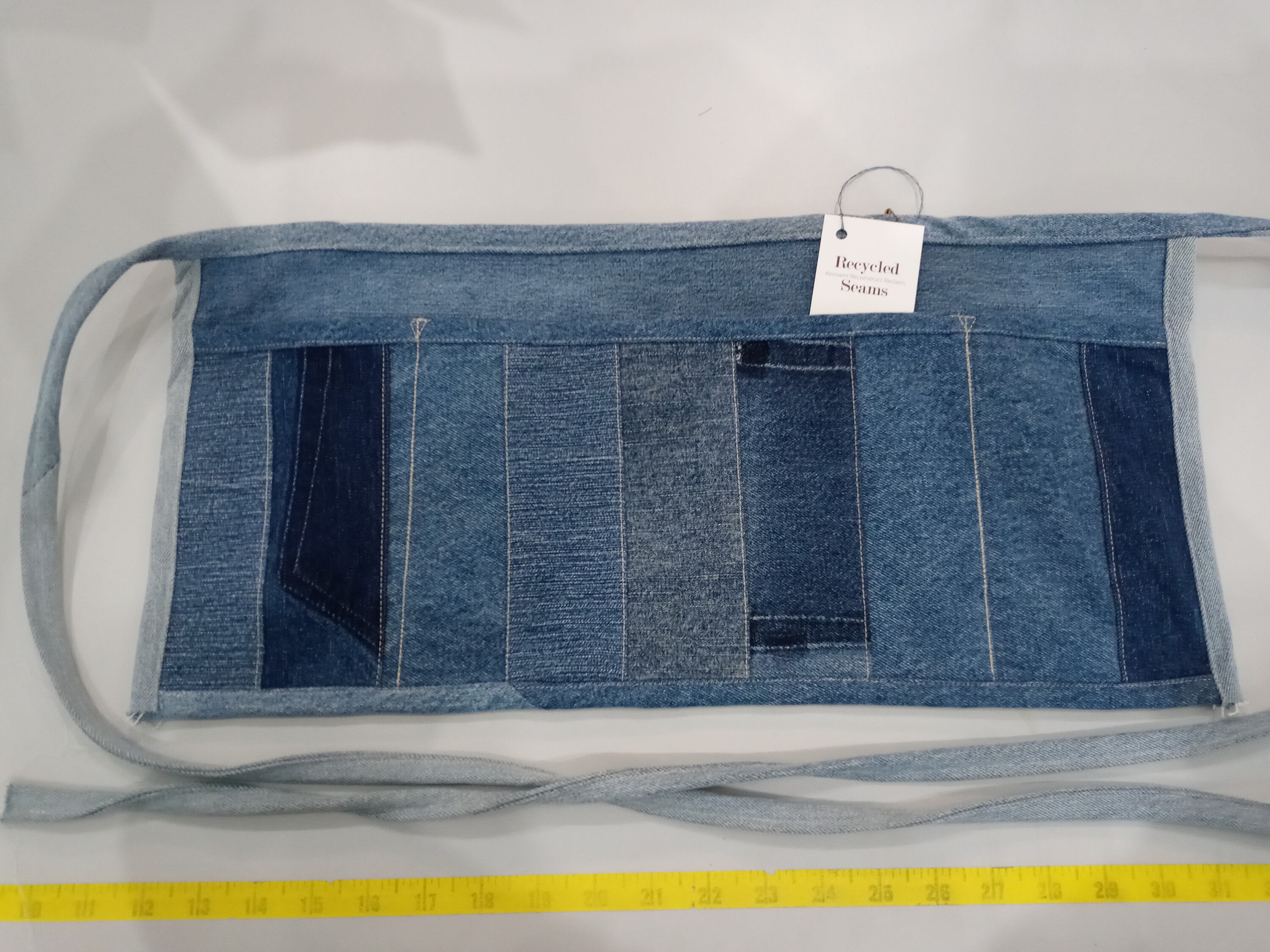 Recycled Denim Vendor Apron With Hidden Zippered Pocket - Etsy