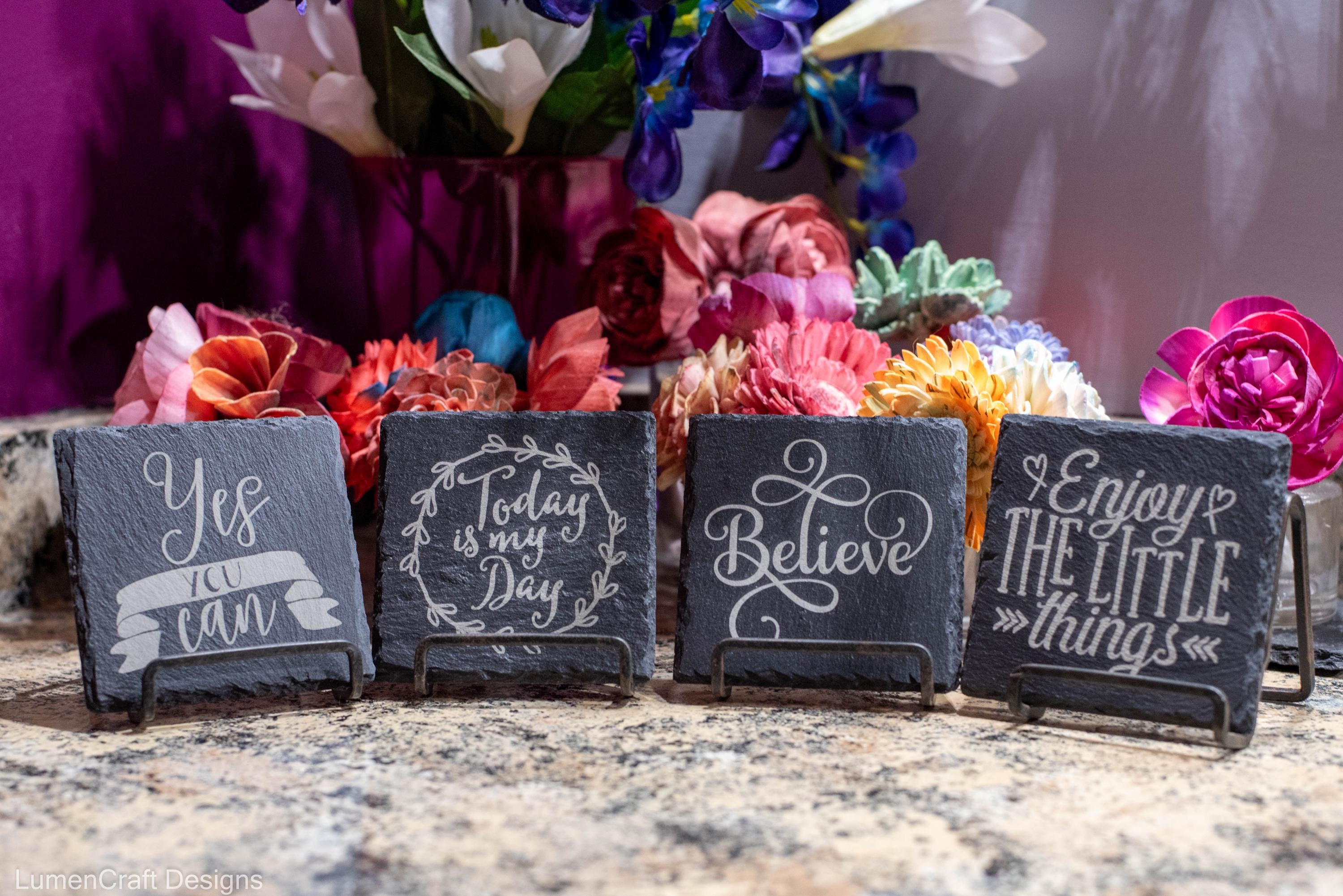 Motivational Slate Squares. Beautiful Decor or Functional Coaster - Etsy