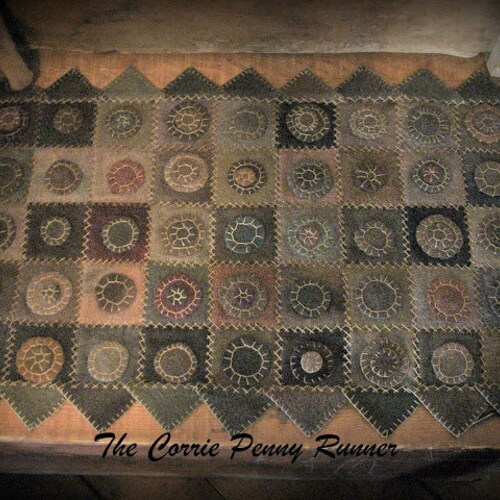 Primitive Wool Penny Rug E-pattern Pennies in the Round - Etsy