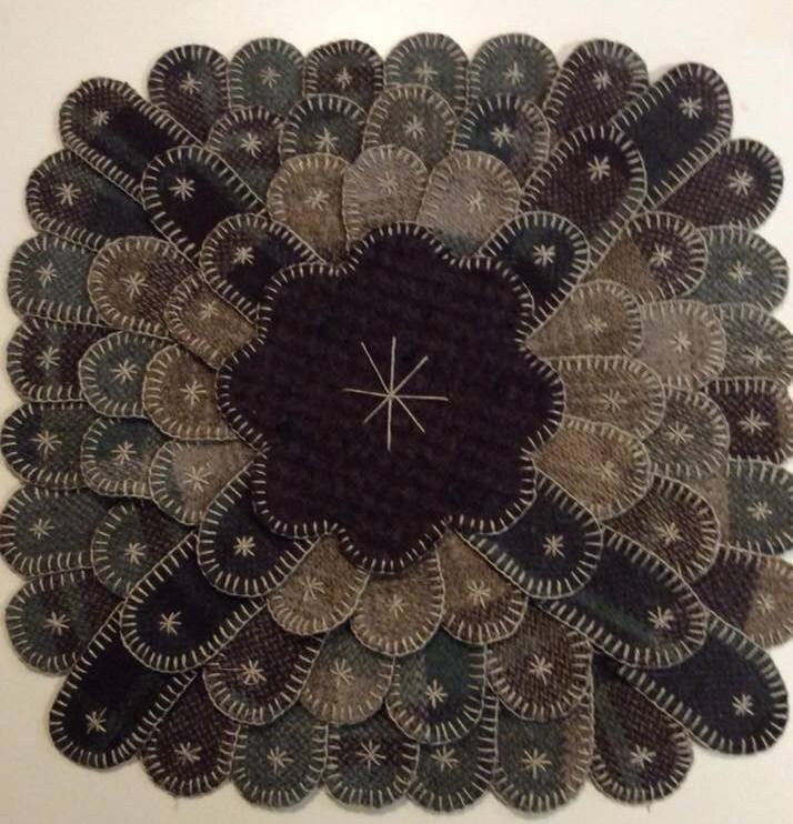 April's Petal Mat Printed Pattern wool Applique Penny - Etsy Canada