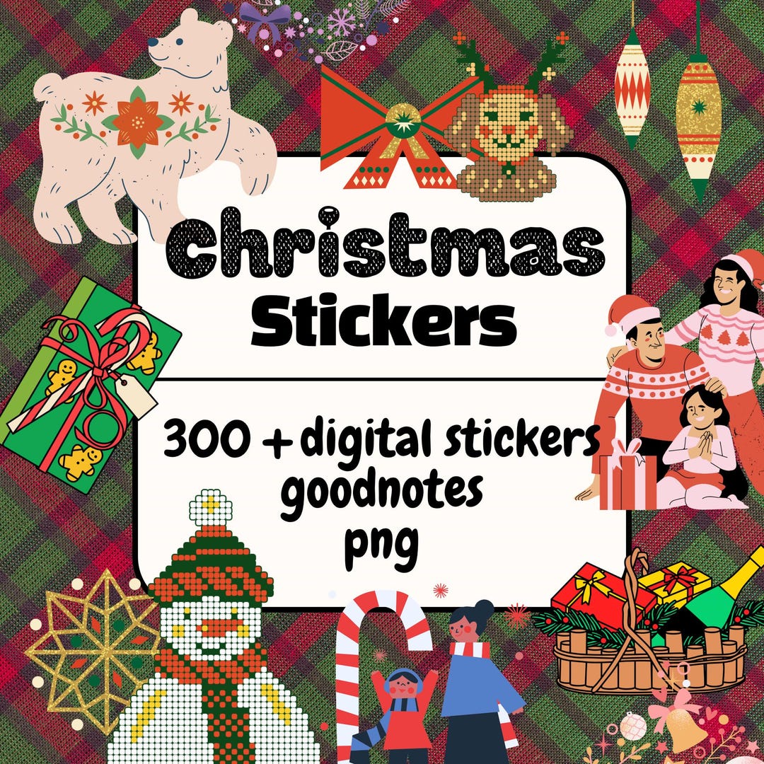 Christmas Digital Stickers for Goodnotes Cute Holiday Planner Stickers ...