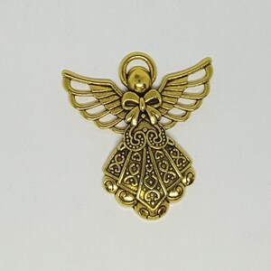 Gold Angel Pendant 2 Pcs. Gold Angel Angel Charm Christian Charm Angel ...