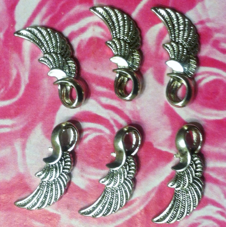 Feather Wing Charms 4 Pc. Angel Wing Charms Lead Free | Etsy