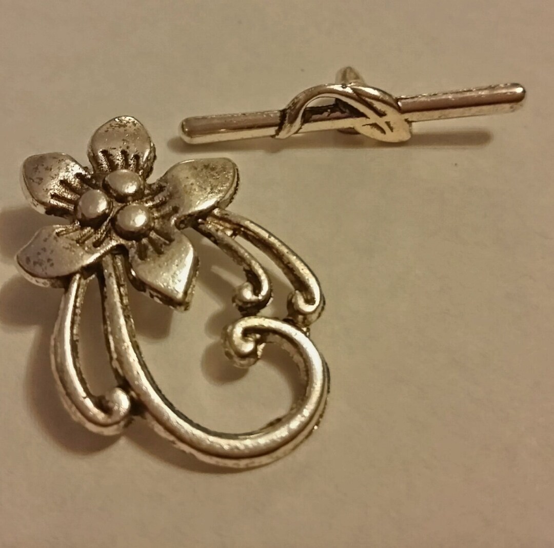 Flower Toggle Clasp - 4 Sets -tibetian Silver - Silver Clasps ...