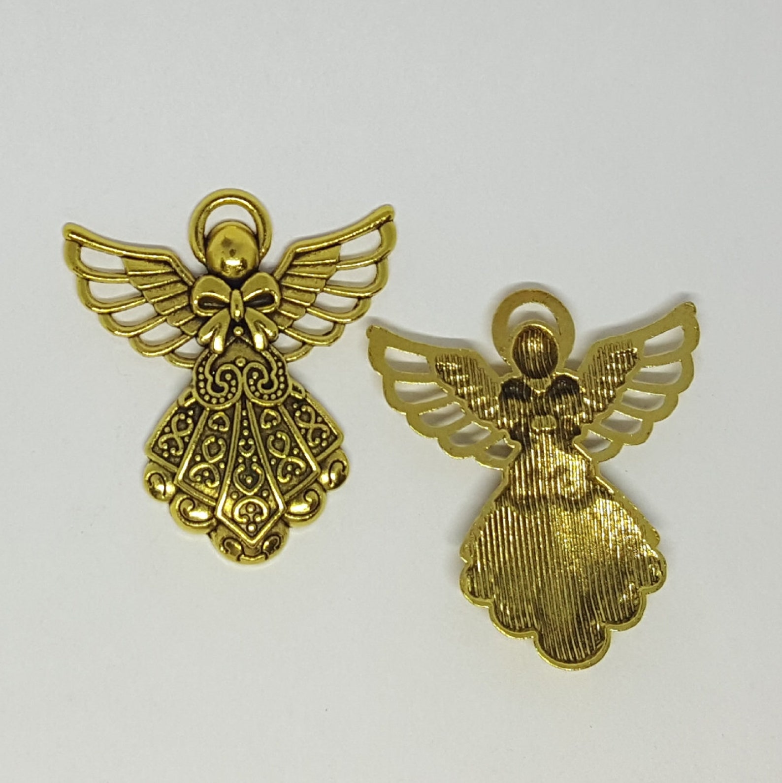 Gold Angel Pendant 2 Pcs. Gold Angel Angel Charm | Etsy