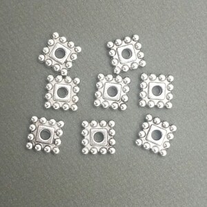 Square Spacers - 7mm Spacers - Tibetan Silver - Antiqued Silver - 50 ...
