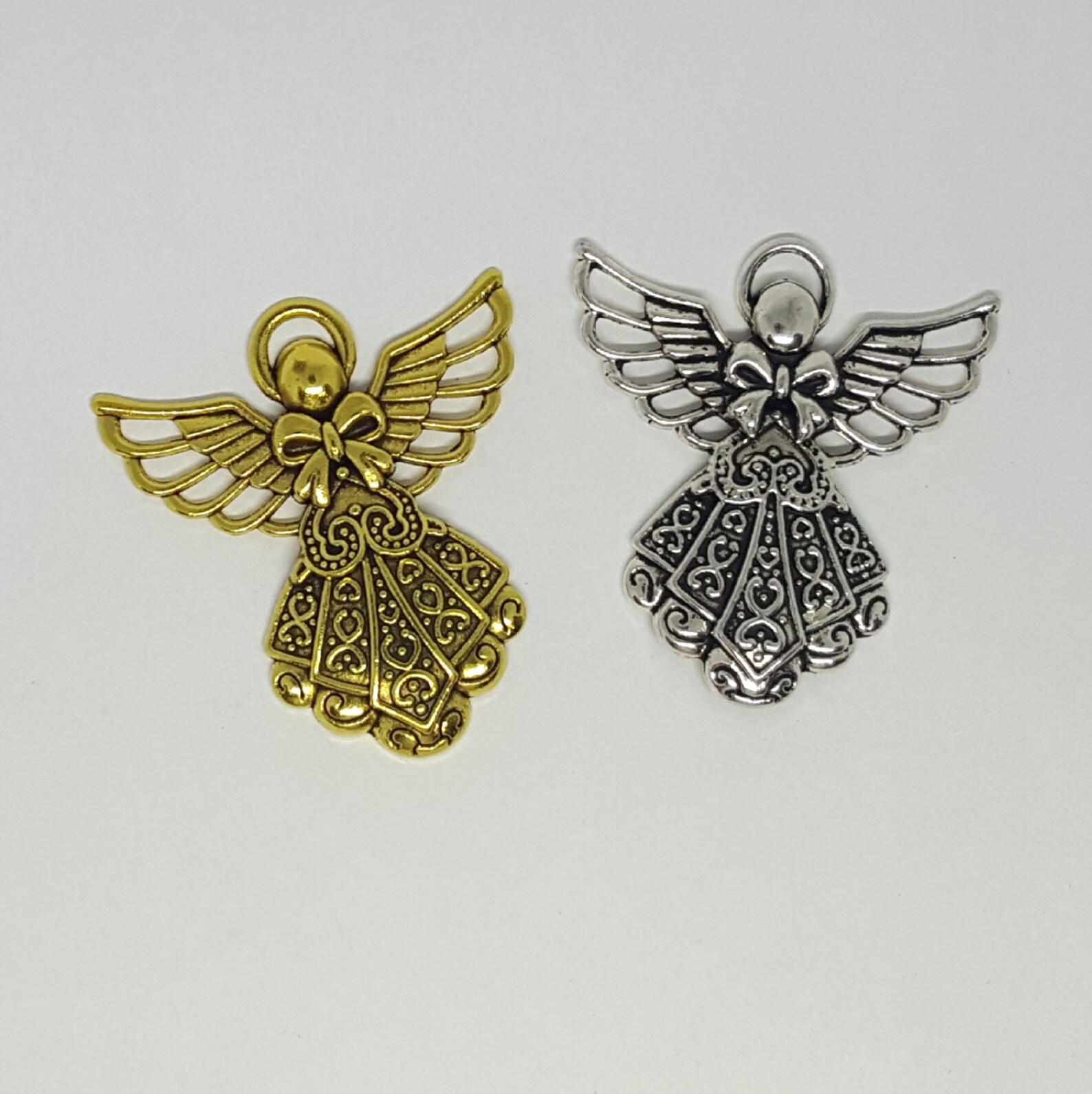 Gold Angel Pendant - 2 Pcs. - Gold Angel - Angel Charm - Christian ...