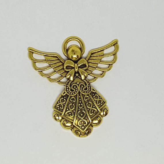 Gold Angel Pendant 2 Pcs. Gold Angel Angel Charm | Etsy
