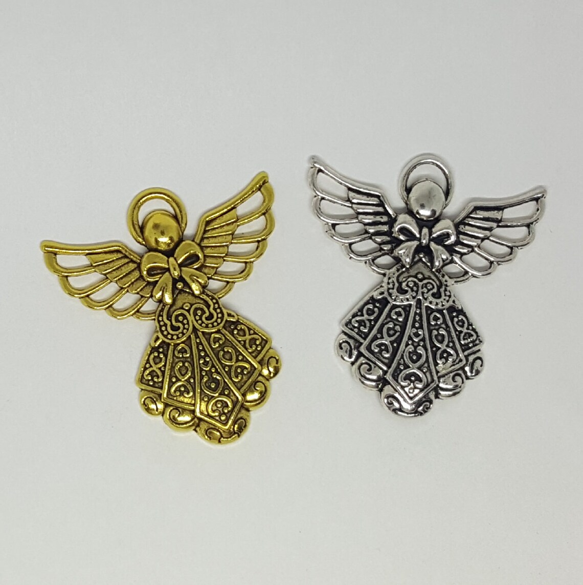 Gold Angel Pendant 2 Pcs. Gold Angel Angel Charm | Etsy